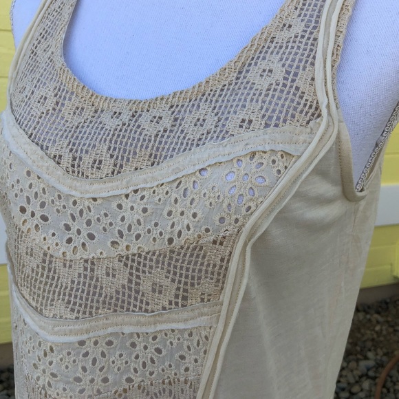 Mystree | Tops | Peplum Tank With Crochet Details | Poshmark